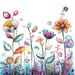 Whimsical Flower Clipart: Colorful Fantasy Floral Art (digital Download ...