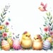 Watercolor Easter Borders Clipart: Chick & Egg Frames (digital Download ...