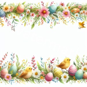 Easter Borders Watercolor Clipart, 11 JPG, Digital Download, Easter ...