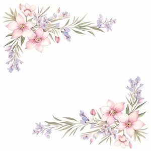 Frames Border Spring Flowers Clipart 12 JPG Decorative Motifs Digital ...