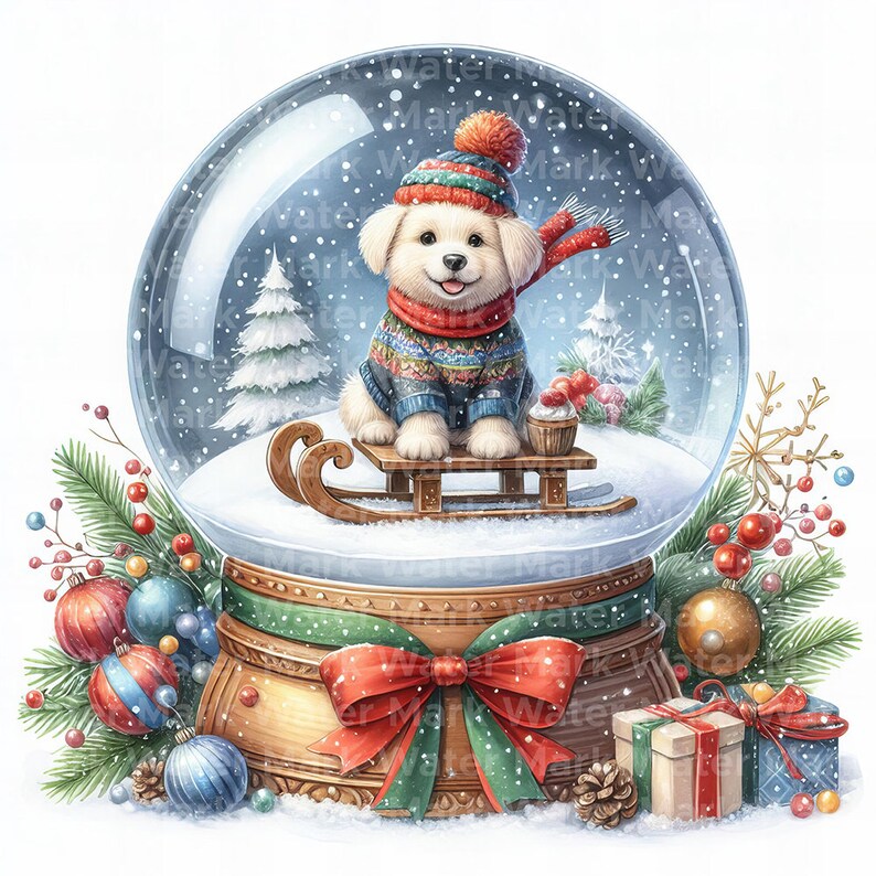 Christmas Snow Globe Clipart, 13 Jpg, Digital Download, Card Making ...