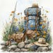 Watercolor Fishing Clipart Set: Rods, Fish, & Gear (JPG Digital ...