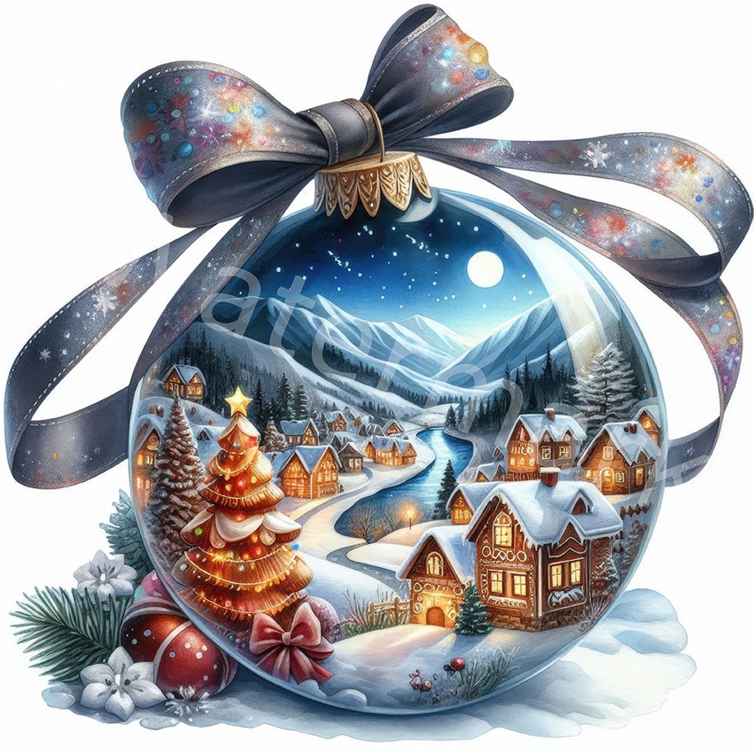 Christmas Ornament Bauble Clipart, 12 JPG, Digital Download, Christmas ...