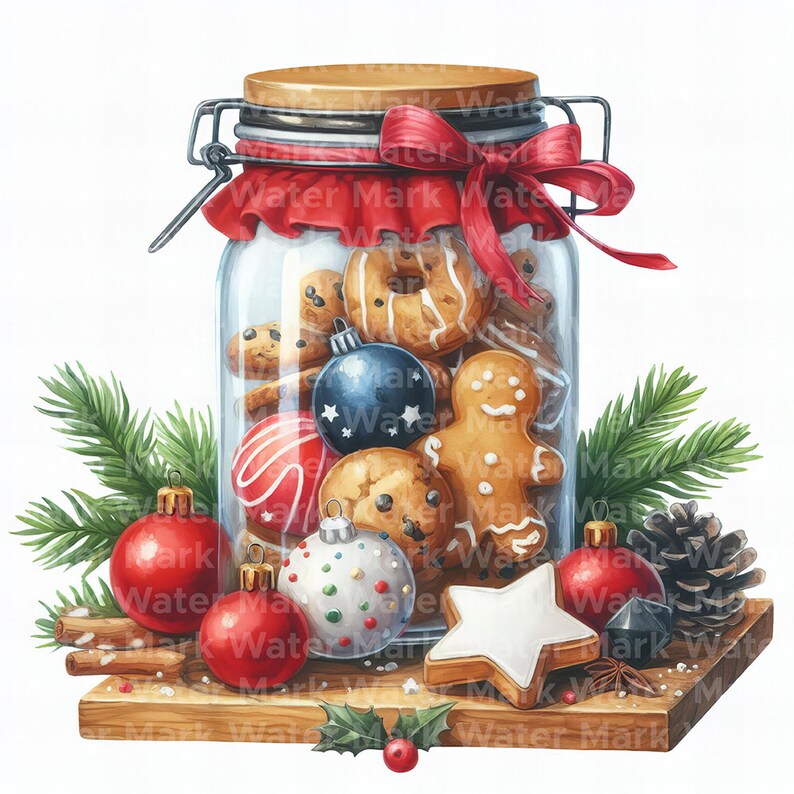 Watercolor Christmas Cookies Clipart: Holiday Digital Paper (digital ...