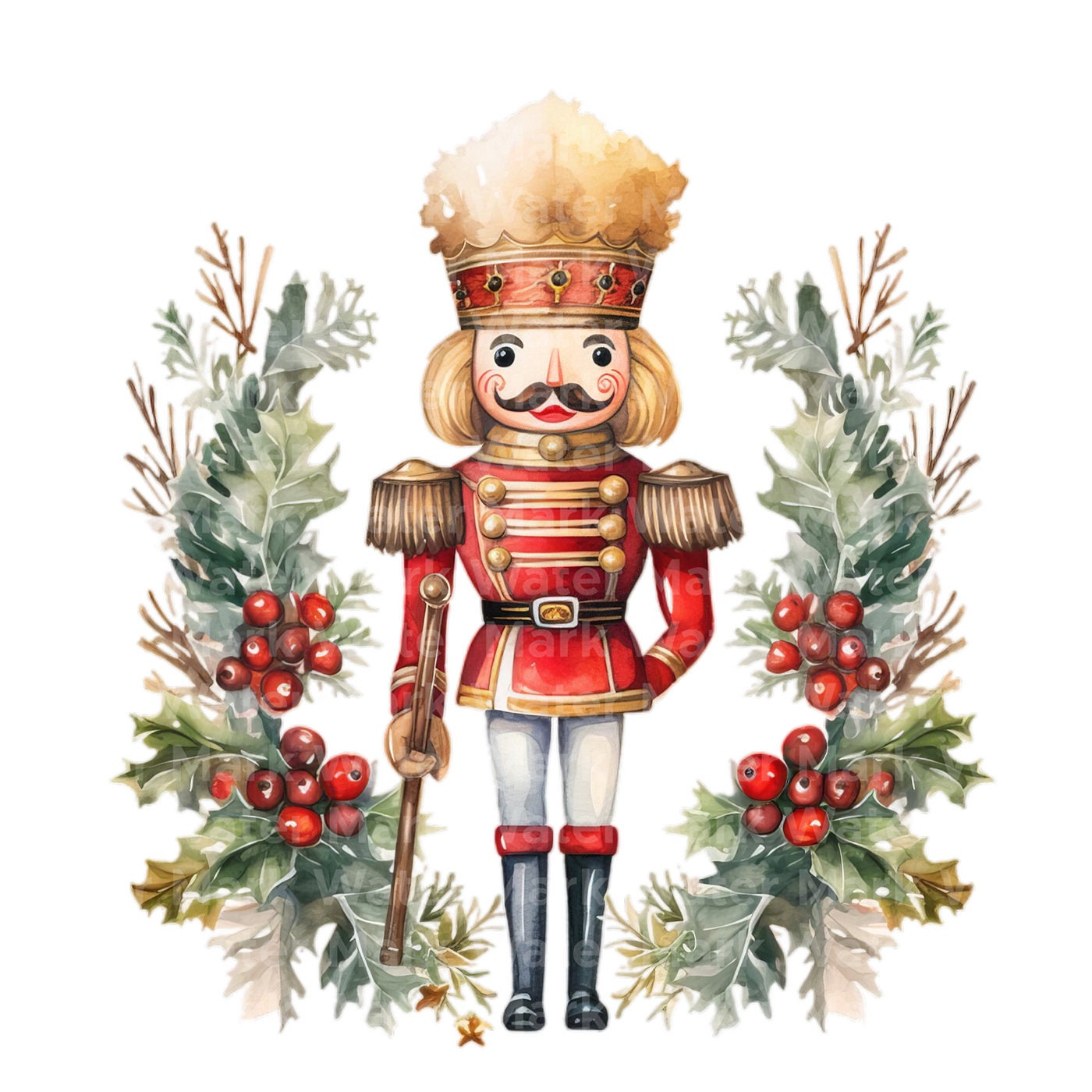 Christmas Nutcracker Clipart, 13 JPG, Watercolor Clipart, Christmas ...