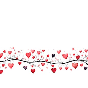 Watercolor Valentine's Day Heart Borders Clipart (digital Download) - Etsy