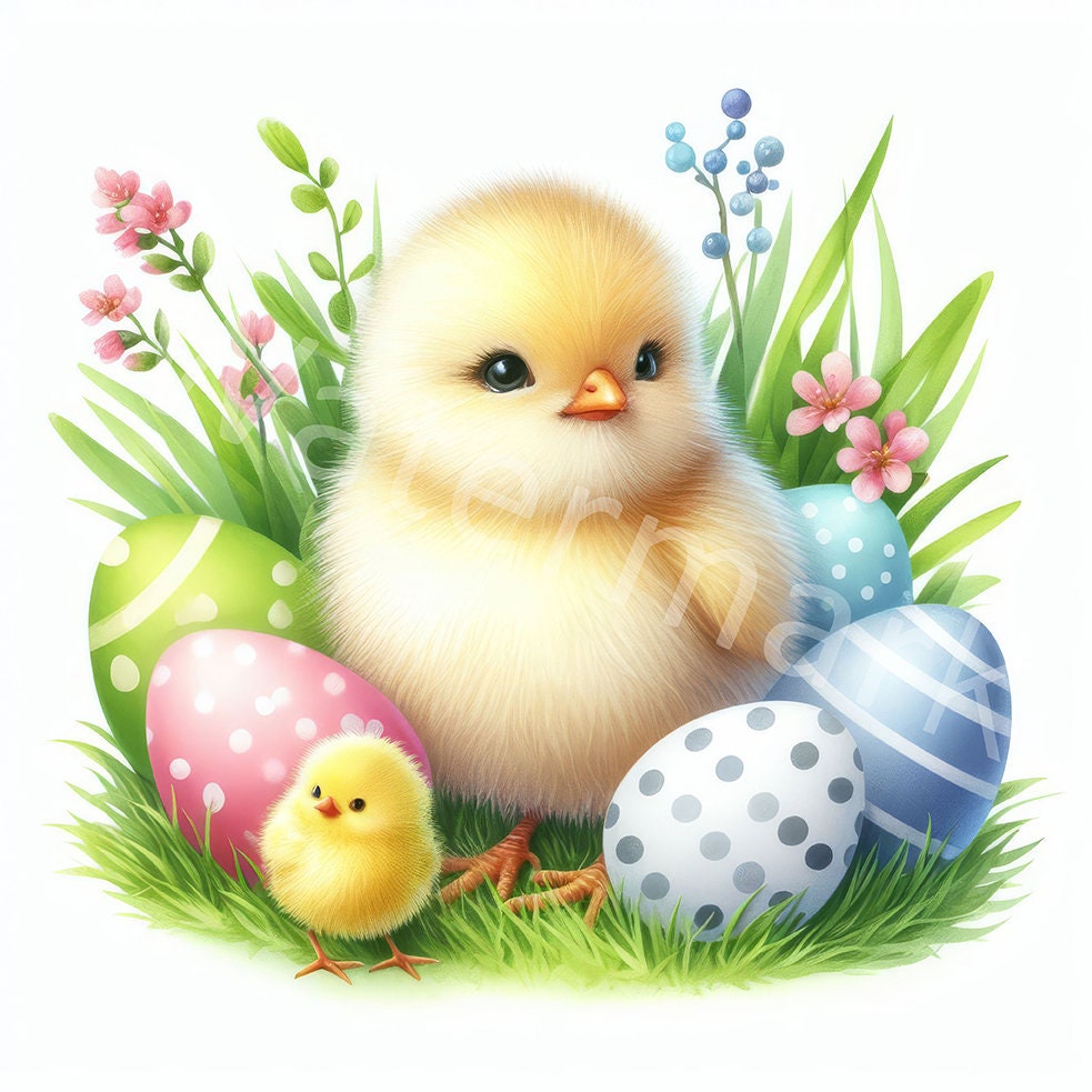 Easter Chicks Clipart, 11 Jpg, Digital Download, Scrapbooks, Junk ...