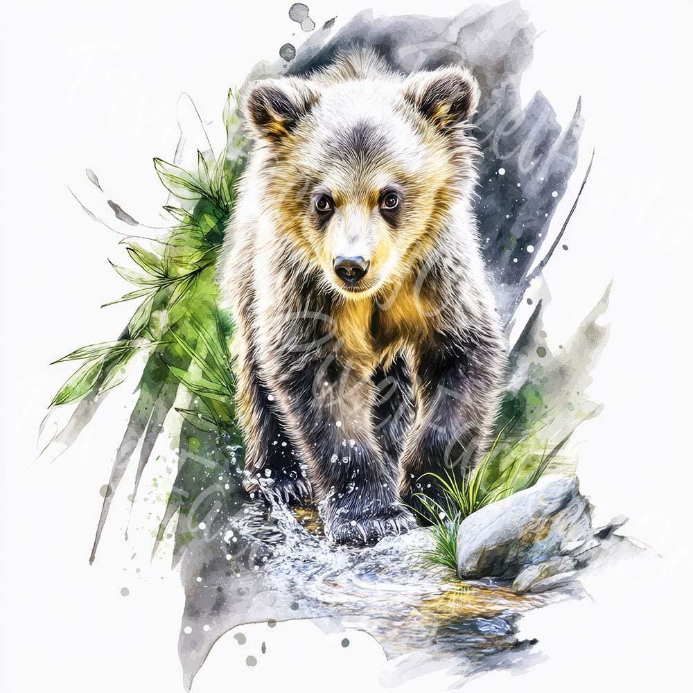 Watercolor Bear Clipart Bundle: Forest Animal Illustrations (JPG ...