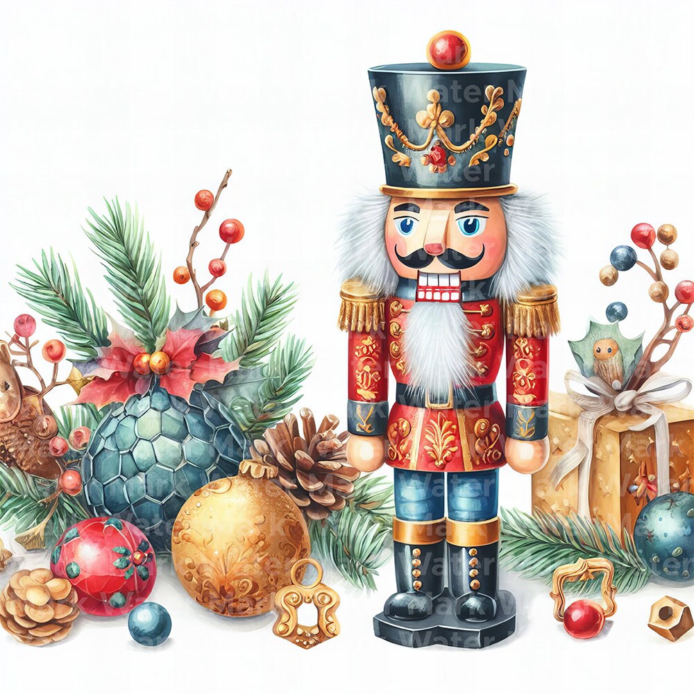 Christmas Nutcracker Clipart, 12 JPG, Digital Download, Watercolor ...