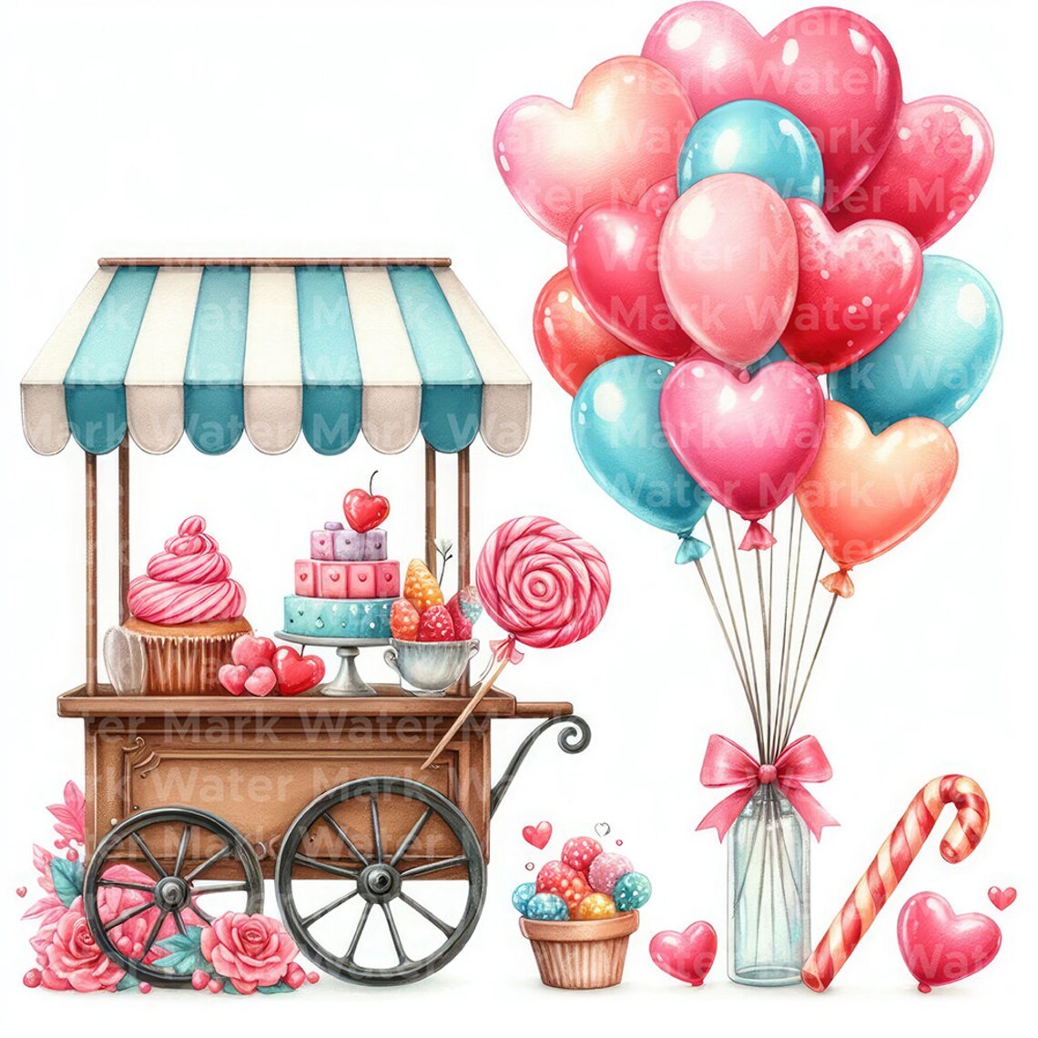 Valentine's Day Candy Clipart, 12 JPG, Digital Download, Scrapbooks ...