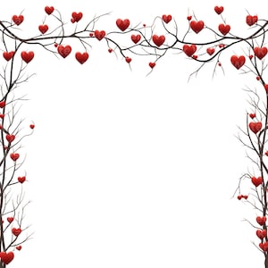 Valentine's Day Hearts Frame Clipart, 12 JPG, Digital Download, Digital ...
