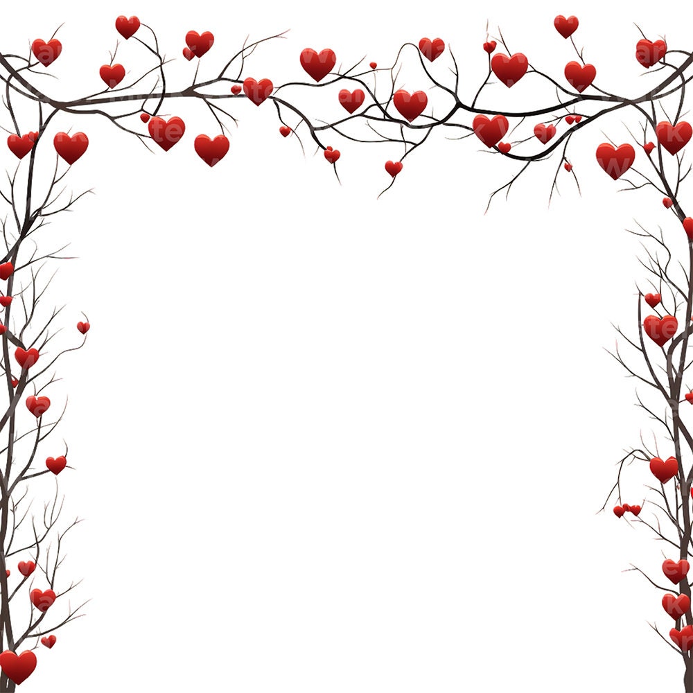 Valentine's Day Hearts Frame Clipart, 12 JPG, Digital Download, Digital ...
