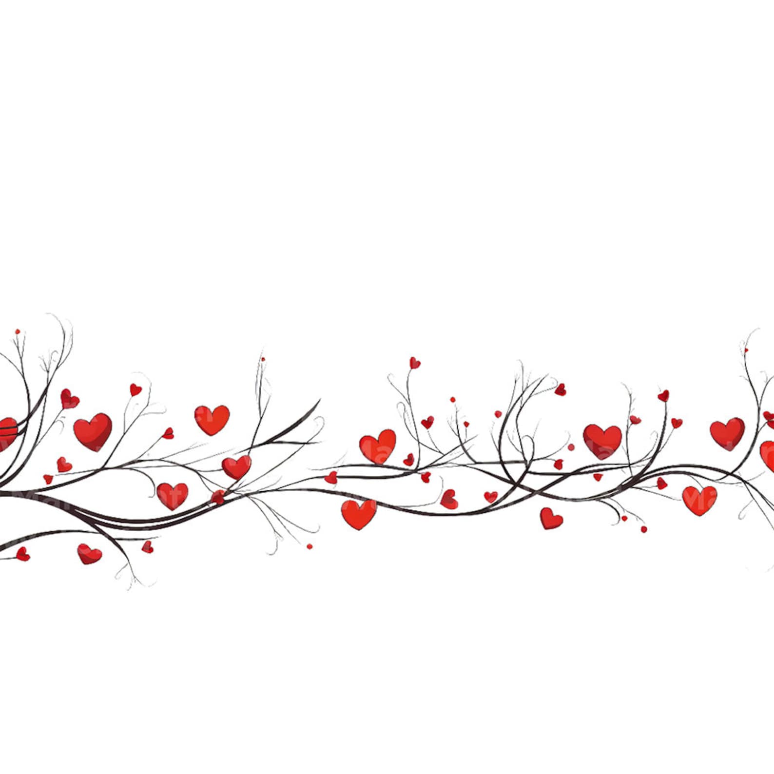 Watercolor Heart Borders Clipart: Valentine's Day Card Making (digital ...