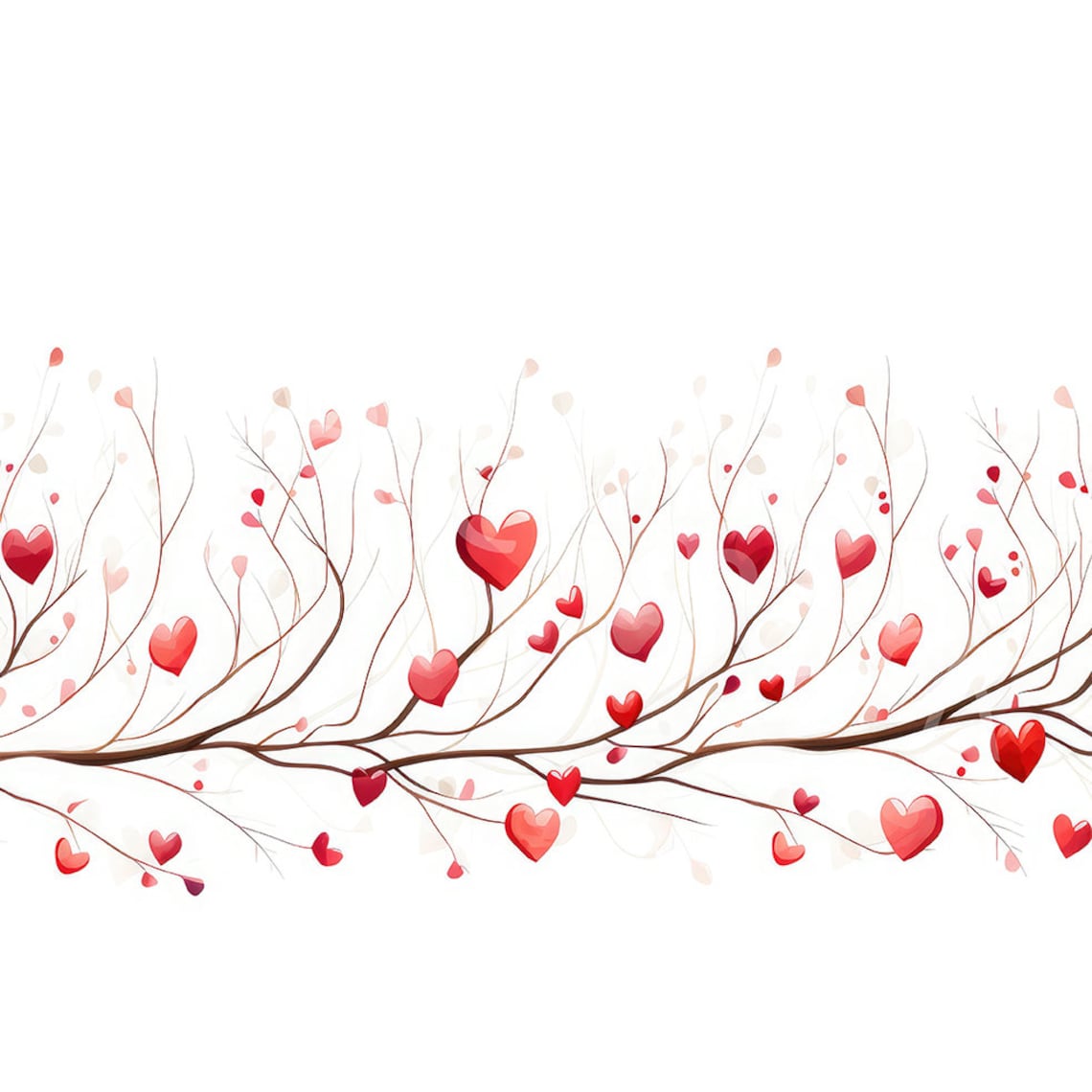 Watercolor Valentine's Day Heart Borders Clipart (digital Download) - Etsy