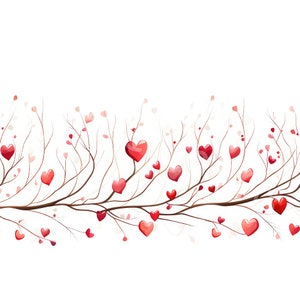 Valentines Day Borders Watercolor Clipart, 12 JPG, Digital Download ...