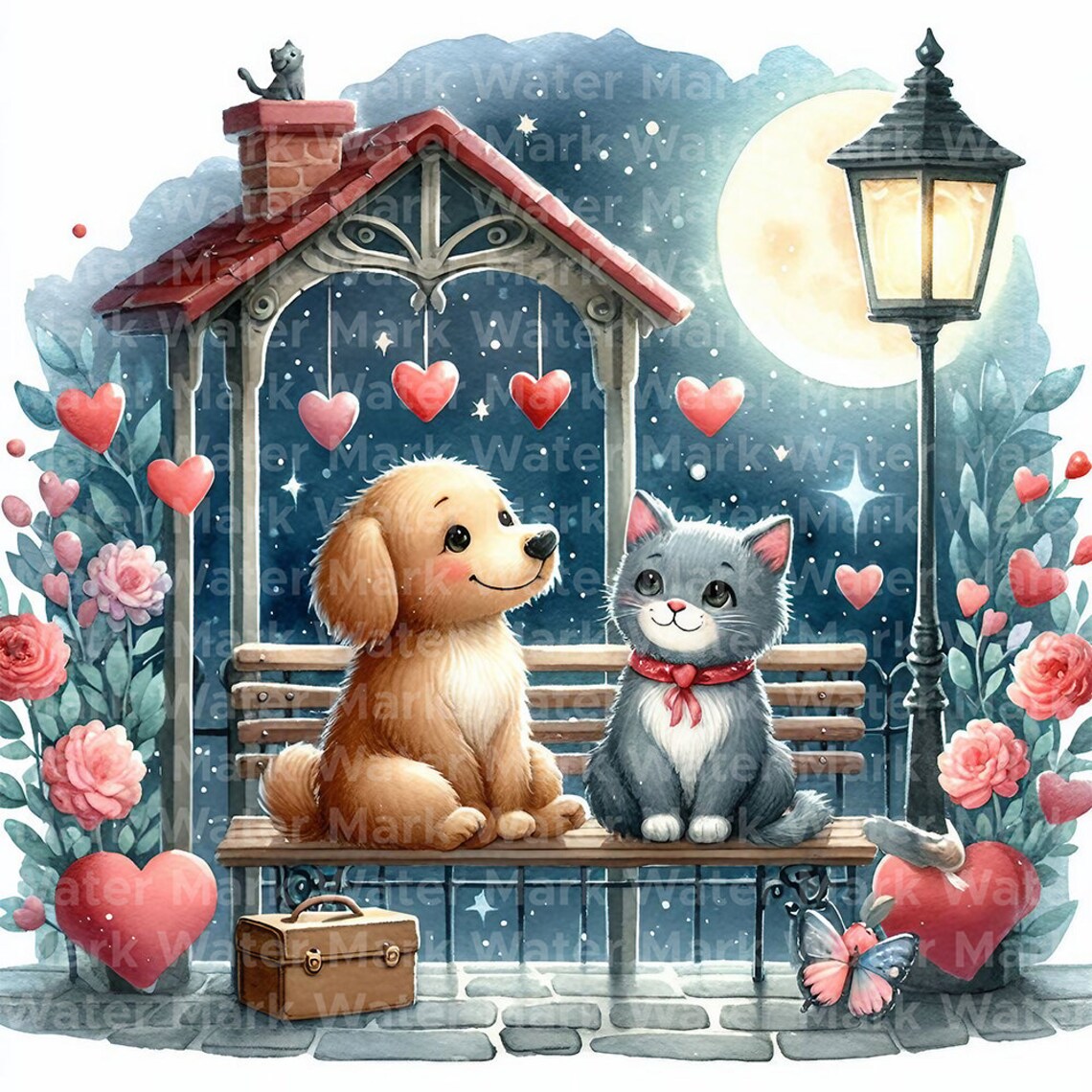 Valentine's Day Clipart, 11 JPG, Digital Download, Valentine's Day Dog ...