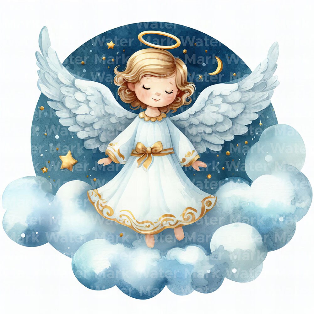 Watercolor Christmas Angel Clipart: Holiday Card Making (digital ...
