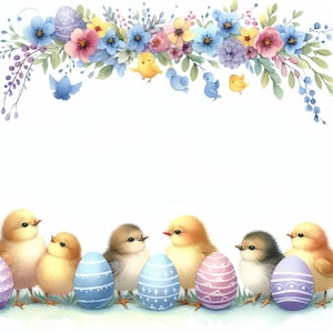 Easter Borders Watercolor Clipart, 11 JPG, Digital Download, Easter ...