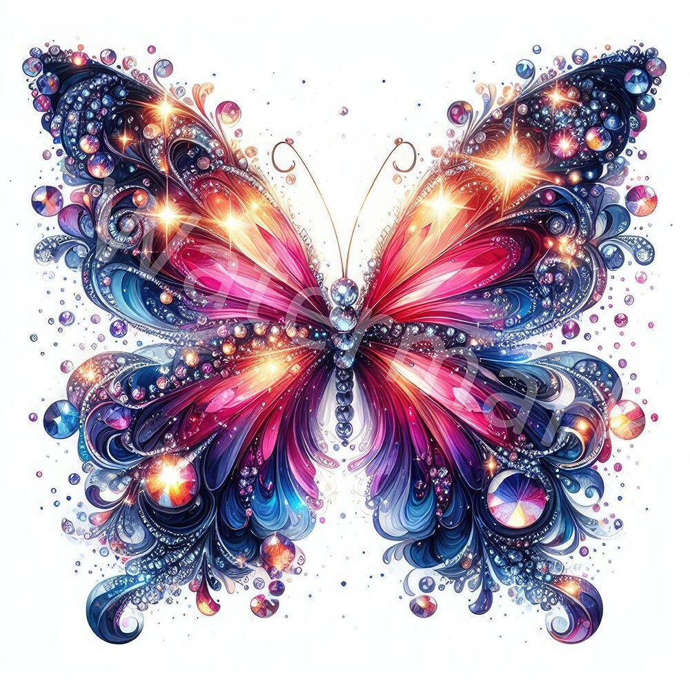 Butterfly Clipart, 12 JPG, Digital Download, Watercolor, Digital Paper ...