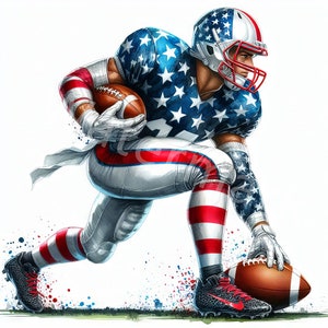 Watercolor American Football Clipart: Sports Illustrations (digital ...