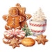 Watercolor Christmas Gingerbread Clipart: Holiday Card Making (digital ...