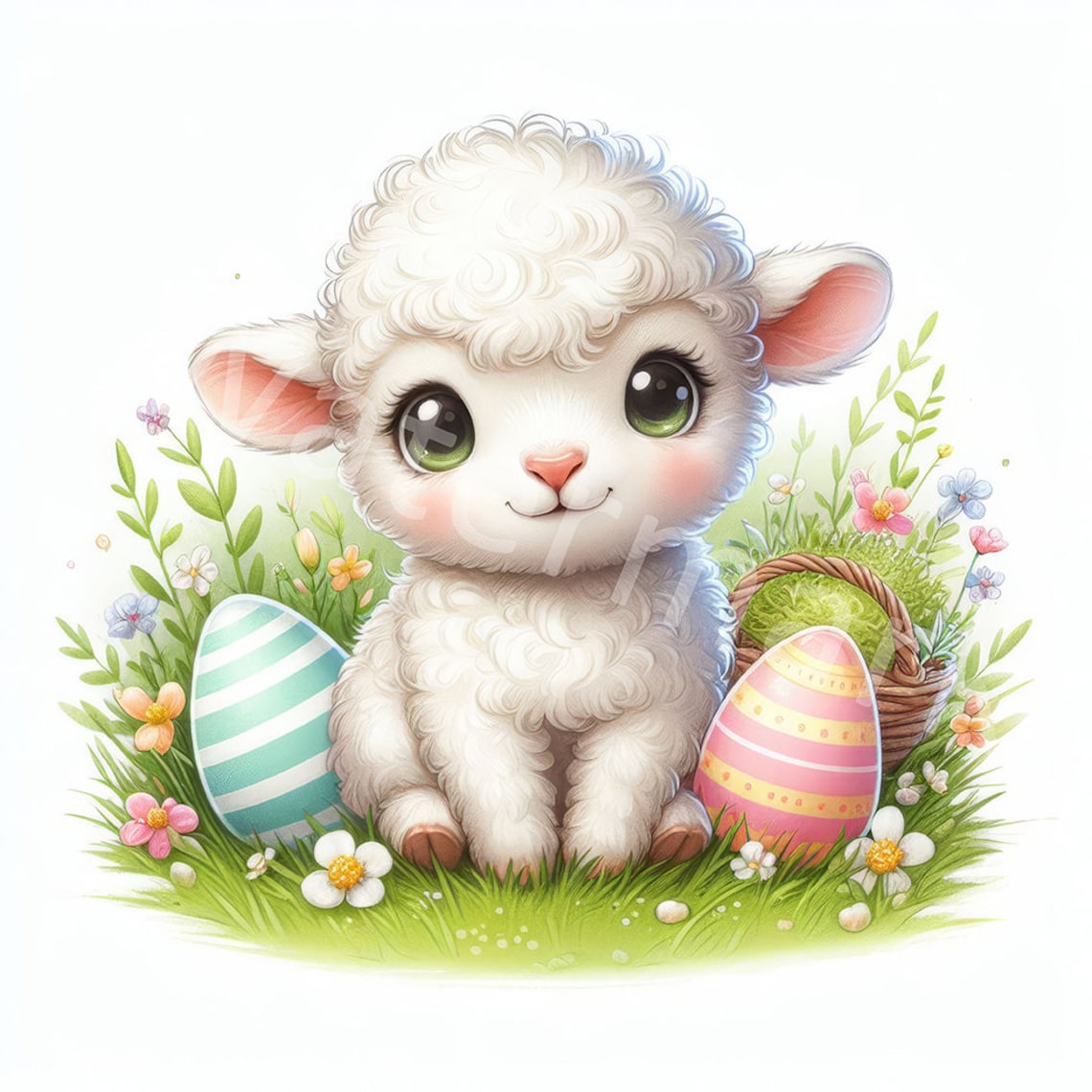 Easter Lamb Clipart, 11 Jpg, Digital Download, Easter Animals, Digital ...