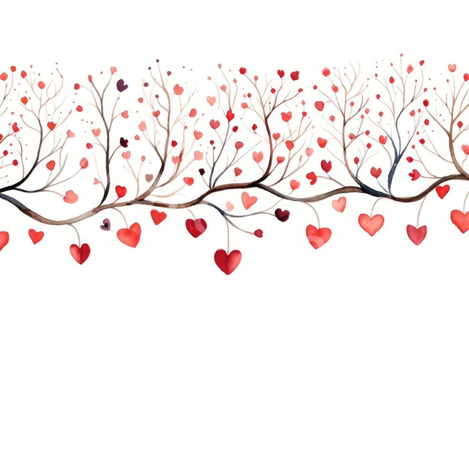 Watercolor Valentine's Day Heart Borders Clipart (digital Download) - Etsy