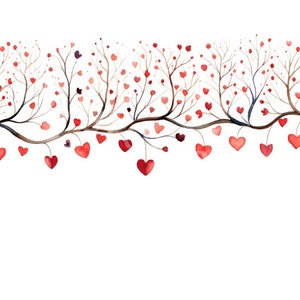 Valentines Day Borders Watercolor Clipart, 12 JPG, Digital Download ...