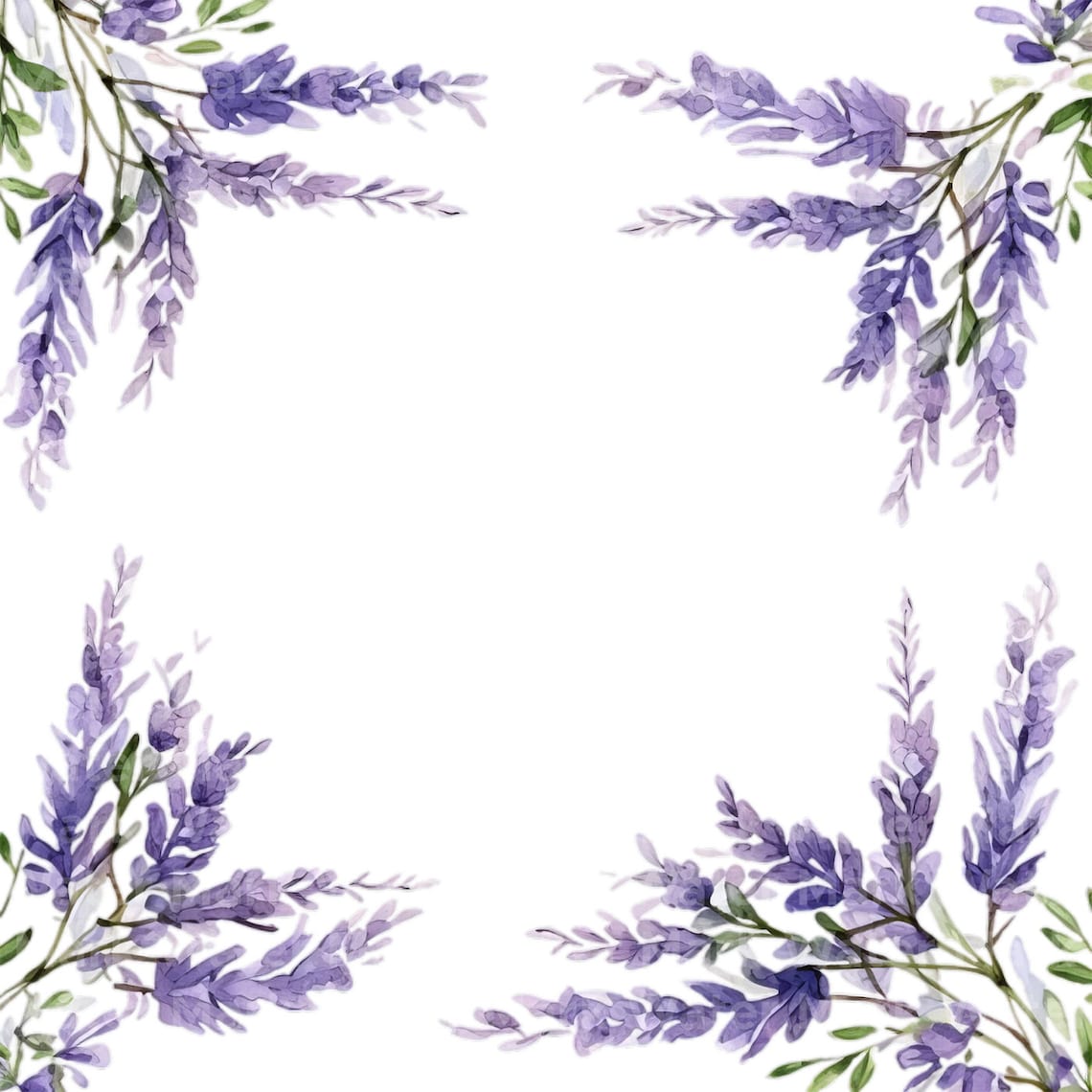 Watercolor Lavender Frame Clipart: Floral Border (digital Download) - Etsy