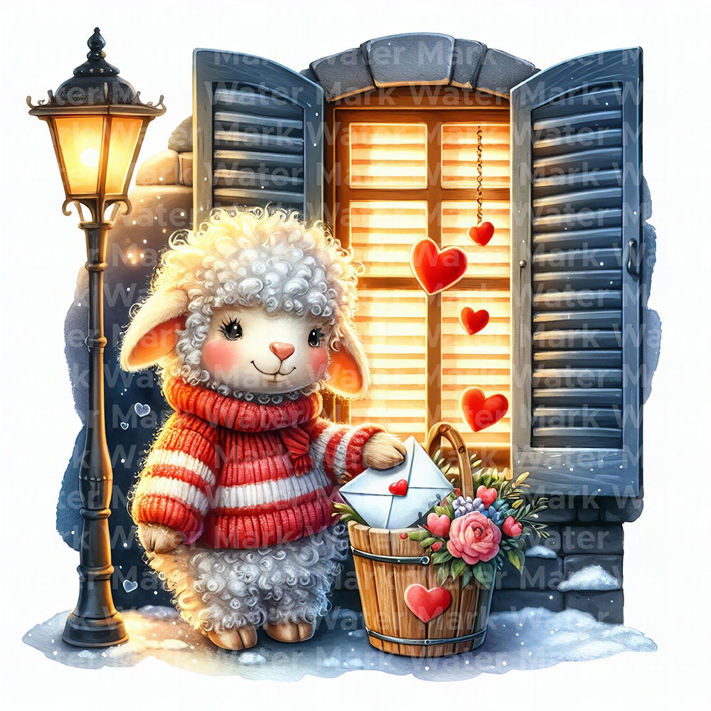 Valentine's Day Animals Clipart, 12 Jpg, Digital Download, Animals With ...