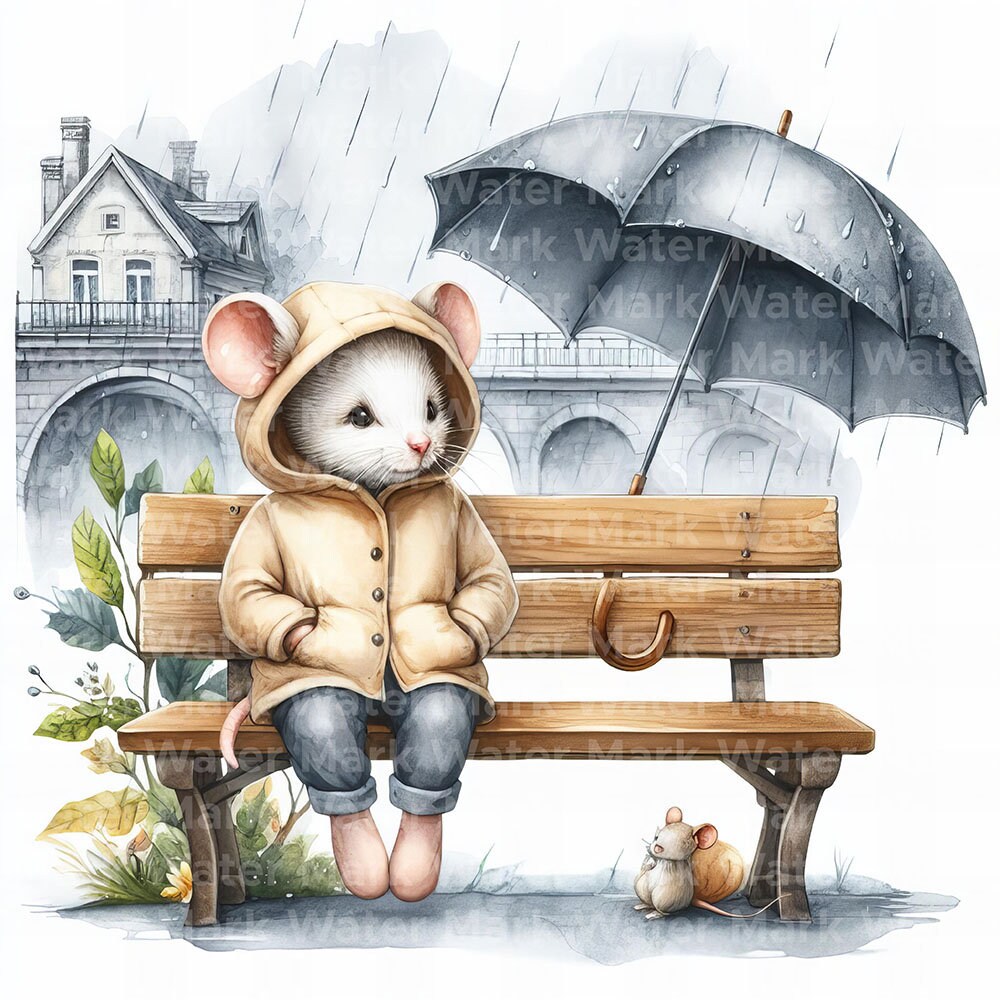 Watercolor Autumn Mouse Clipart: Fall Card Making (digital Download) - Etsy