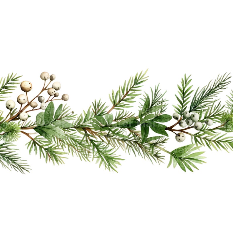 Christmas Borders Watercolor Clipart, 13 JPG, Digital Paper Crafts ...