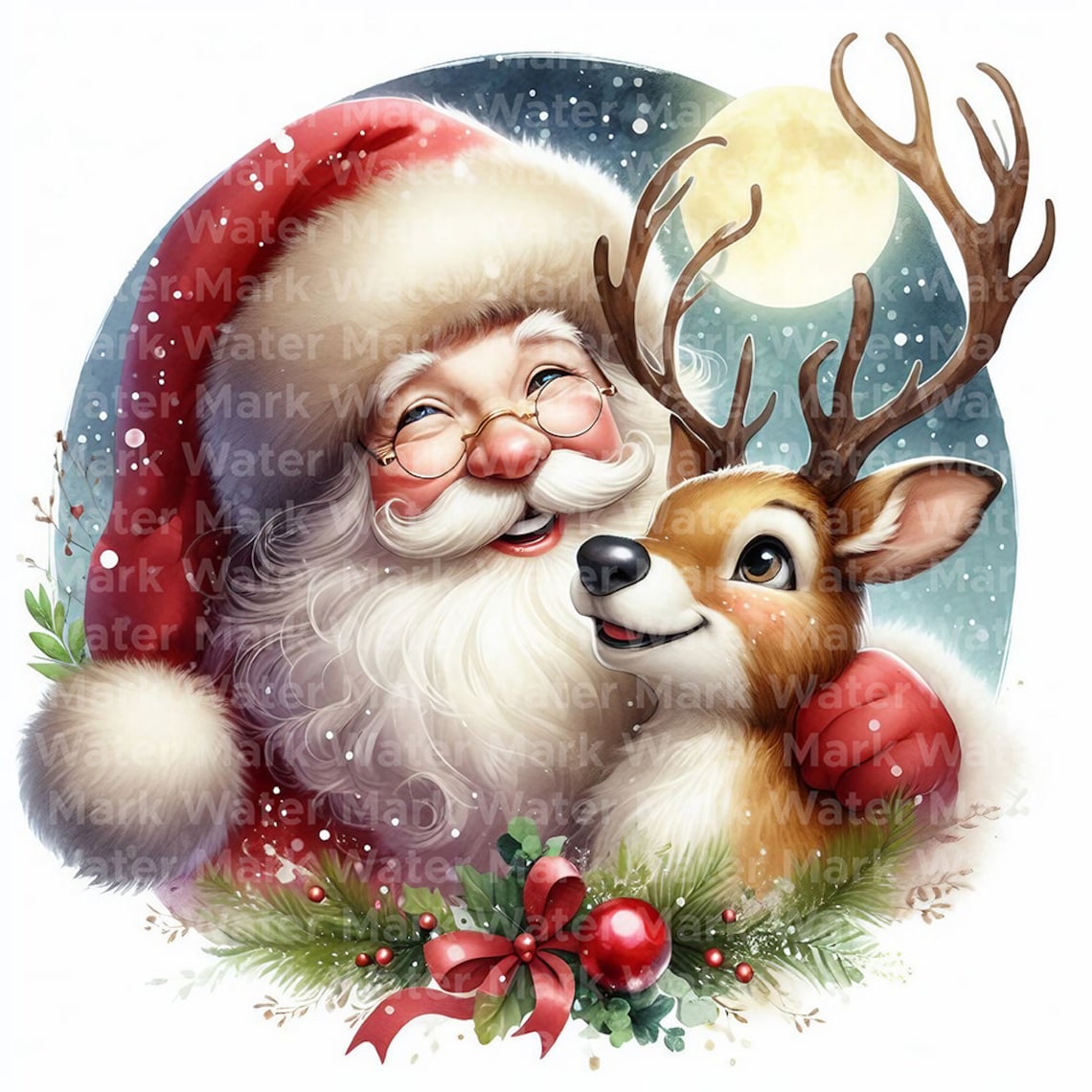 Christmas Santa Claus Clipart 12 Jpg Digital Download - Etsy