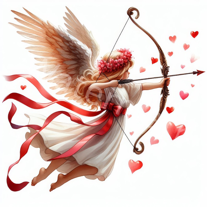Valentines Day Cupid Clipart, 12 Jpg, Digital Download, Love Cupid ...
