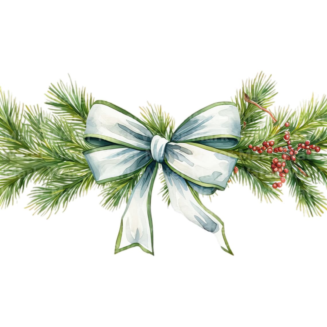 Christmas Borders Watercolor Clipart, 13 JPG, Digital Paper Craft ...