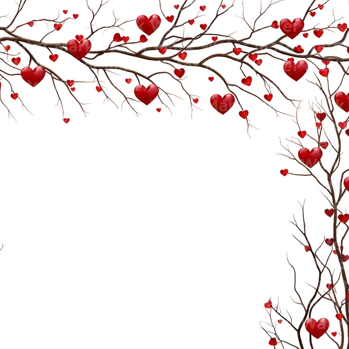 Valentine's Day Hearts Frame Clipart, 10 JPG, Digital Download, Digital ...