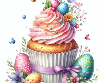 Easter Cake Clipart, 12 Jpg, Digital Download, Watercolor Clipart ...