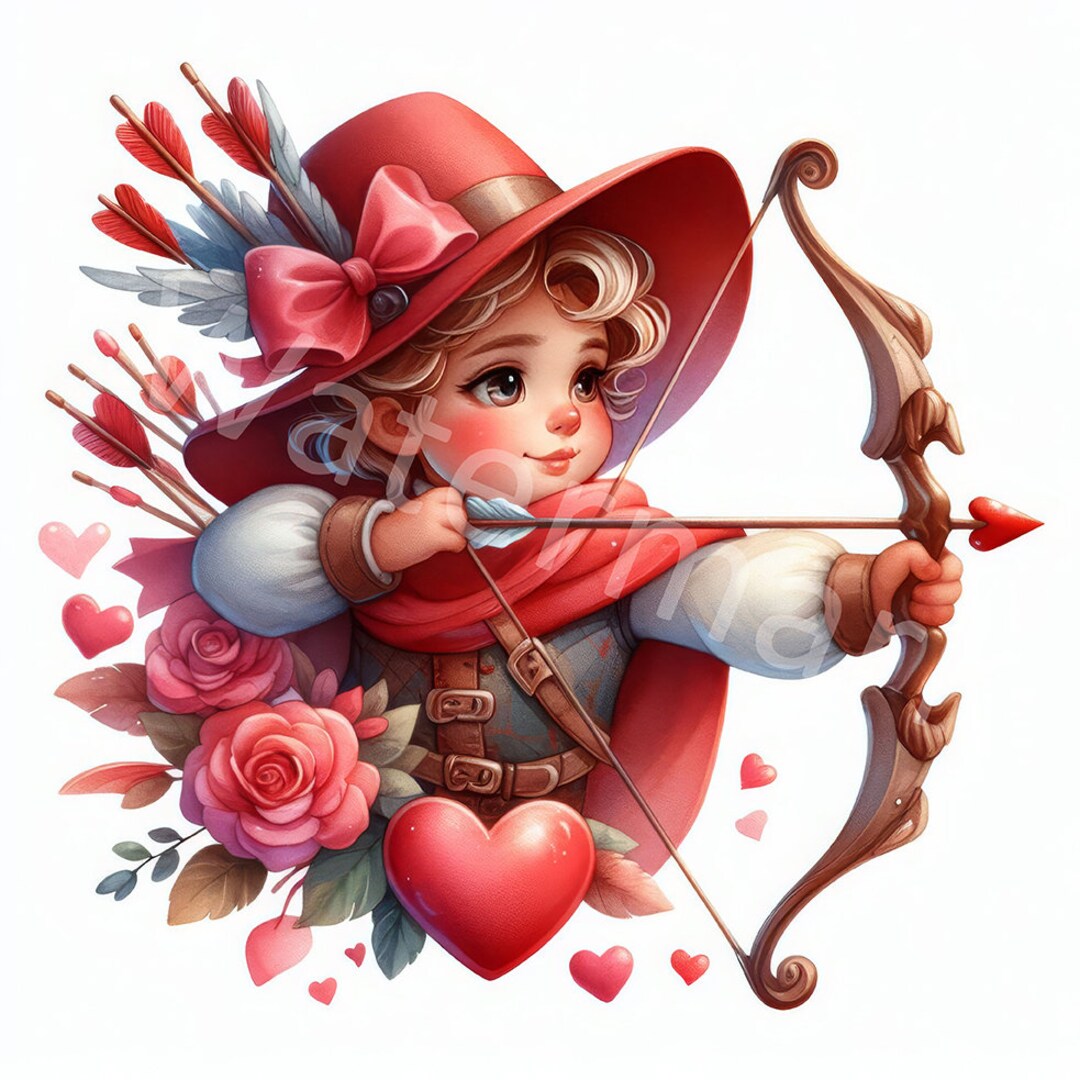 Valentines Day Cupid Clipart, 12 Jpg, Digital Download, Love Cupid ...