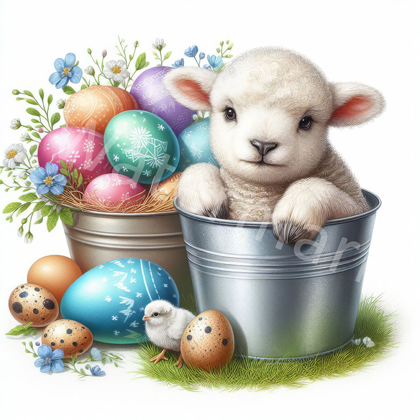 Easter Lamb Clipart, 11 Jpg, Digital Download, Easter Animals, Digital ...