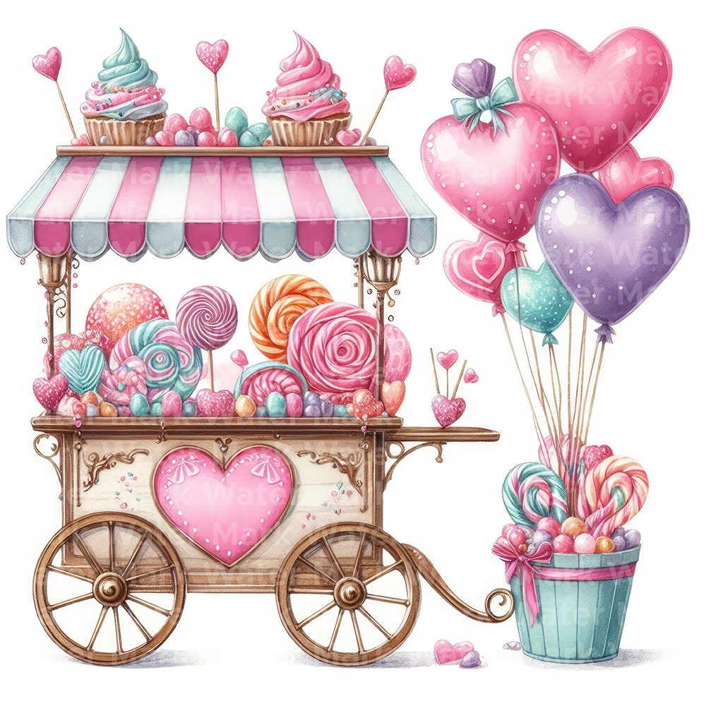 Valentine's Day Candy Clipart, 12 JPG, Digital Download, Scrapbooks ...
