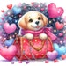 Valentine's Day Dog Clipart, 12 JPG, Digital Download, Dog With Heart ...