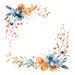 Watercolor Flower Frame Clipart: Autumn Floral Border (digital Download ...