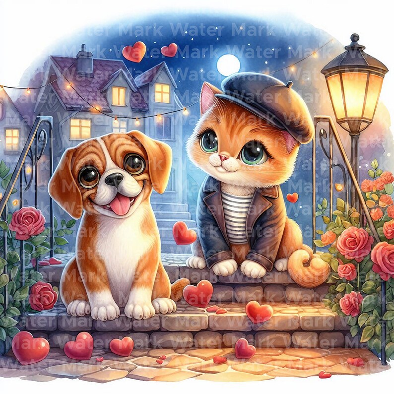 Valentine's Day Clipart, 11 JPG, Digital Download, Valentine's Day Dog ...