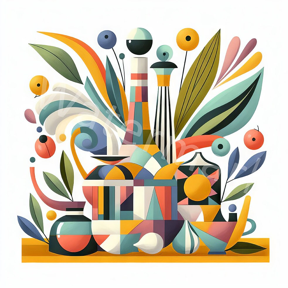 Still Life Clipart, 11 Jpg, Digital Download, Wall Art, Avant Garde Art ...