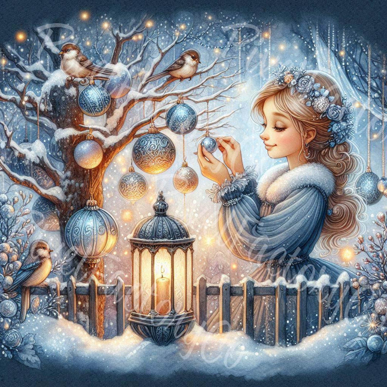 Victorian Christmas Girl Clipart: Winter Holiday Scene (12 JPG) - Etsy