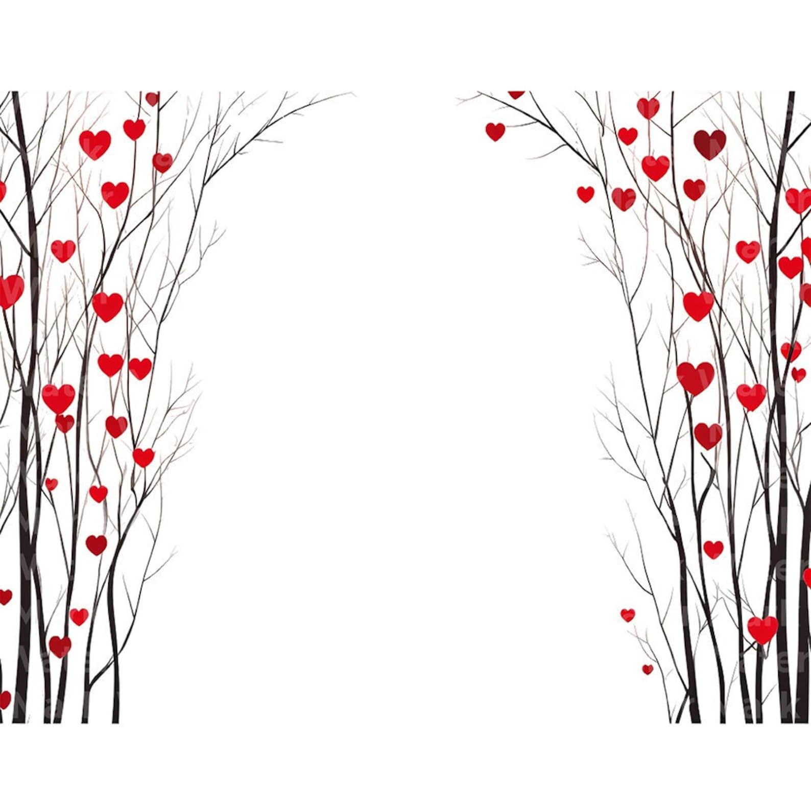 Valentine's Day Hearts Frame Clipart, 12 JPG, Digital Download, Digital ...