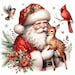Watercolor Santa Claus Clipart: Christmas Reindeer JPG (digital ...