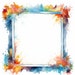 Watercolor Floral Frame Clipart: Rainbow Border (digital Download) - Etsy
