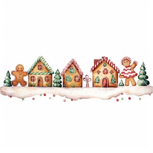Christmas Borders Clipart, 12 JPG, Gingerbread House Border, Christmas ...