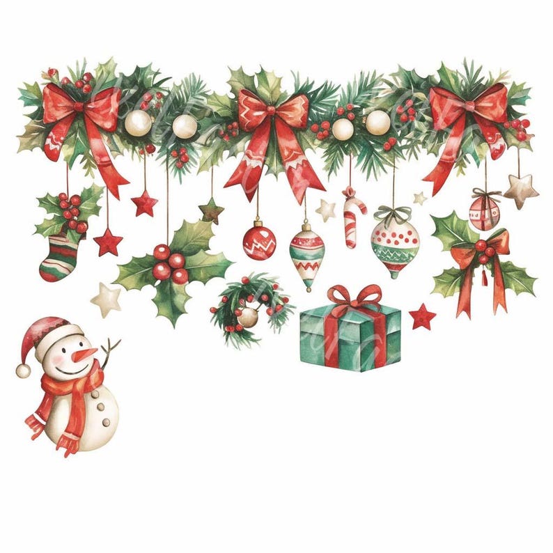 Christmas Border Clipart, Holiday Frame, Festive for Cards Scrapbooking ...